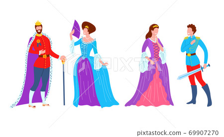 Cartoon Color Characters People Royal Family... - Stock Illustration ...
