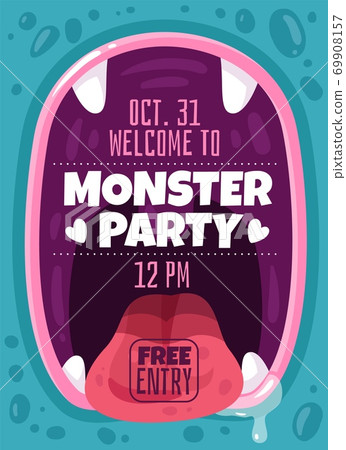 Monster party. Color invitation children flyer... - Stock Illustration ...