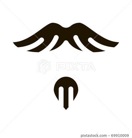 Goatee Beard Mustache Icon Illustration - Stock Illustration [69910009 ...