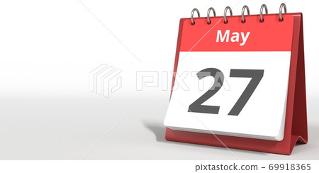 May 27 date on the flip calendar page, 3d... - Stock Illustration ...