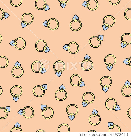 Seamless diamond rings pattern with blue stone... - Stock Illustration ...