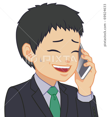 Chibi character office worker talking while... - Stock Illustration ...