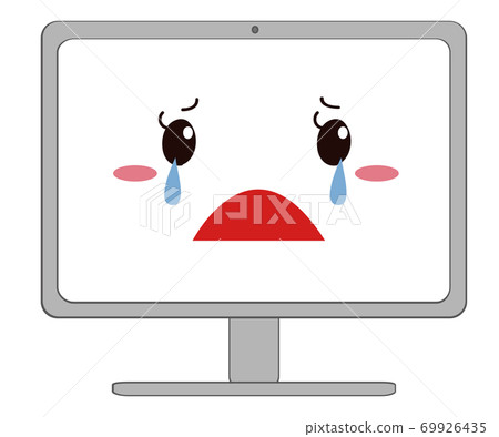 Material of crying computer - Stock Illustration [69926435] - PIXTA