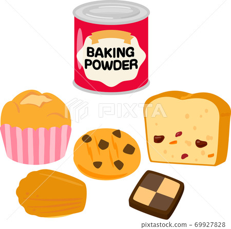 Canned baking powder and baked goods - Stock Illustration [69927828 ...