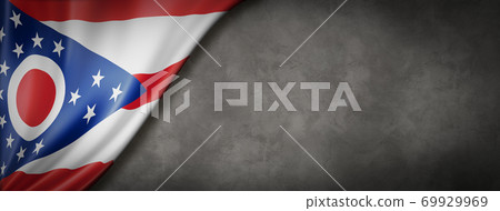 Ohio flag on concrete wall banner, USA - Stock Illustration [69929969 ...