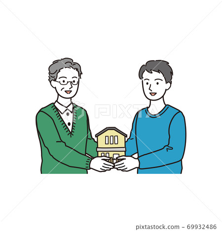 Inheritance of the house from father to child - Stock Illustration ...
