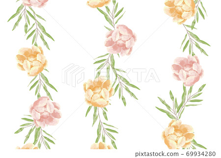 Gentle touch rose and eucalyptus line - Stock Illustration [69934280 ...