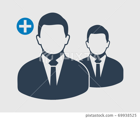 Increase or Add users Icon. Male symbol on gray... - Stock Illustration ...