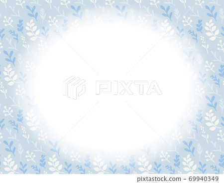 Small leaf frame (light blue, with copy space) - Stock Illustration ...