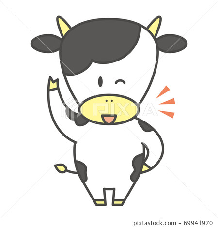 Cow character basic pose pointing piece - Stock Illustration [69941970 ...