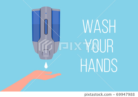 Vector Background. Pump Hand Wash. Hand and... - Stock Illustration ...