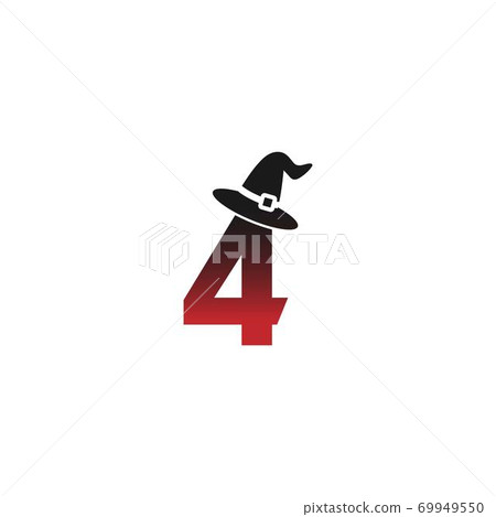 Number 4 witch hat concept design - Stock Illustration [69949550] - PIXTA