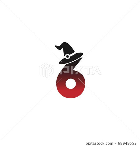 Number 6 witch hat concept design - Stock Illustration [69949552] - PIXTA