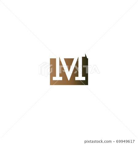 Letter M on the square icon template - Stock Illustration [69949617 ...