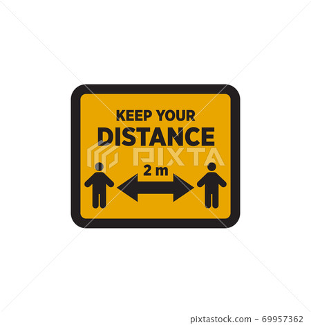 Keep your distance sticker logo design template - Stock Illustration ...