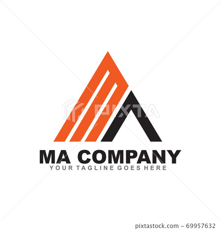 MA letter initial logo design template - Stock Illustration [69957632 ...