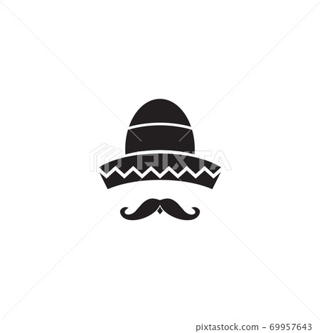 Mexican or Mexico hat logo design template - Stock Illustration ...