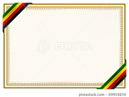 Horizontal frame and border with Zimbabwe flag - Stock Illustration ...