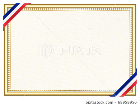 Horizontal frame and border with France flag - Stock Illustration ...