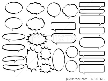 Black frame comment balloon cartoon style - Stock Illustration ...