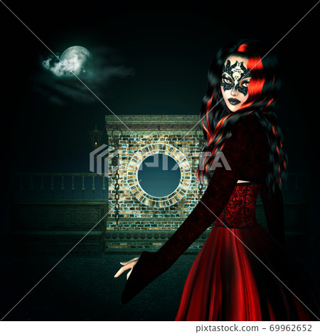 3d round window and witch - Stock Illustration [69962652] - PIXTA