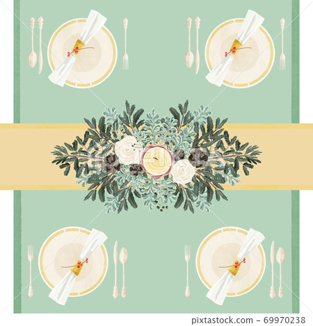 Table setting illustration - Stock Illustration [69970238] - PIXTA
