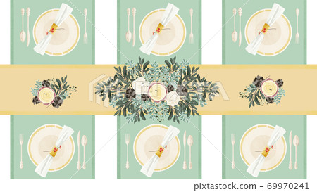 Table setting illustration - Stock Illustration [69970241] - PIXTA