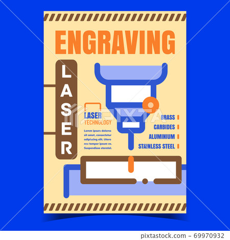 Engraving Laser Creative Advertise Poster Vector - Stock Illustration ...
