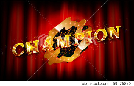 Vector realistic sign Champion and Congrats - Stock Illustration ...