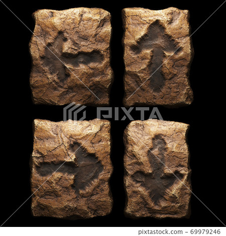 Set of rocky symbols up, right, left, to down... - Stock Illustration ...