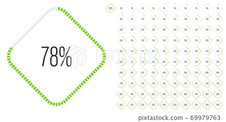 Set of rectangle percentage diagrams from 0 to 100 - Stock Illustration ...