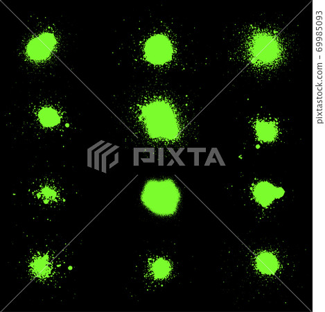 Various green spray paint graffiti decorative... - Stock Illustration ...