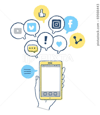 Smartphone and SNS image - Stock Illustration [69986443] - PIXTA