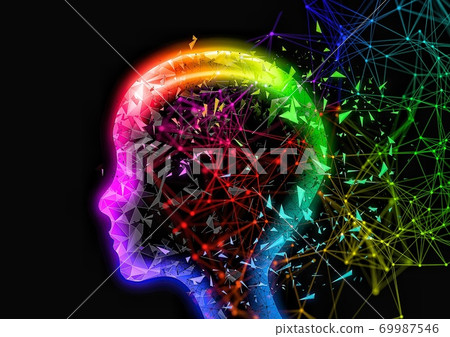 Profile of an abstract person with the concept... - Stock Illustration ...