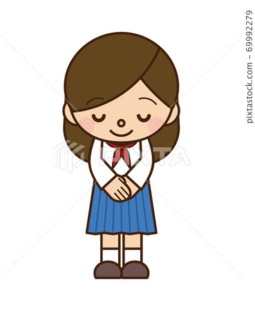 Bowing student female - Stock Illustration [69992279] - PIXTA