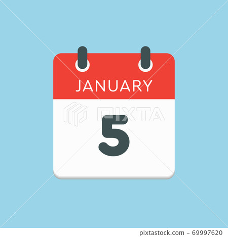 Icon day date 5 January, template calendar page - Stock Illustration ...