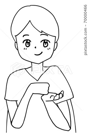 Nurse asking for a request [line art] - Stock Illustration [70000466 ...