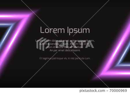 Horizontal dark template with neon frames.... - Stock Illustration ...