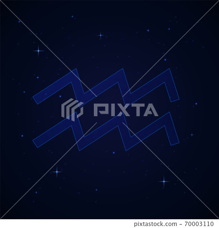 Aquarius, the water bearer zodiac sign on the...-插圖素材 [70003110] - PIXTA圖庫