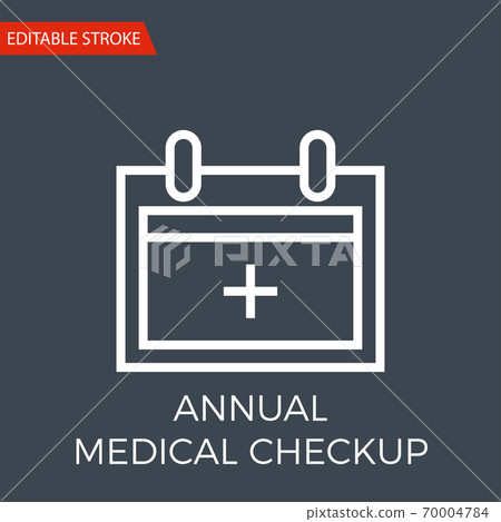 Annual Medical Checkup Thin Line Vector Icon - Stock Illustration ...