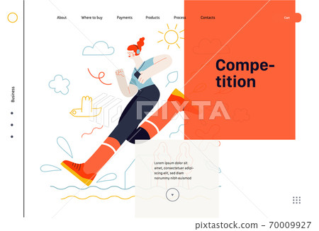 Business topics - competition, web template - Stock Illustration ...