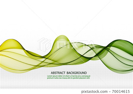 Stylish green horizontal wave. Abstract smoky... - Stock Illustration ...
