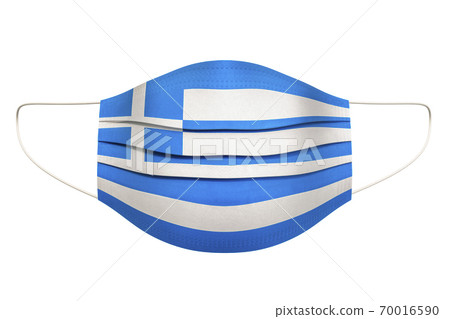 Medical Mask with Greek flag. 3D rendering - Stock Illustration ...