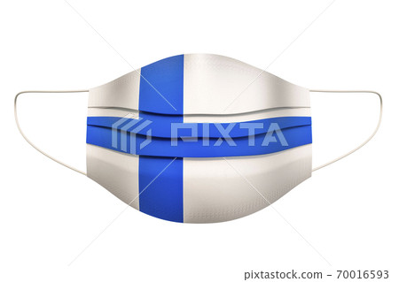 Medical Mask with Finnish flag. 3D rendering - Stock Illustration ...