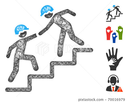 Workers Help Web Vector Mesh Illustration-插圖素材 [70016979] - PIXTA圖庫