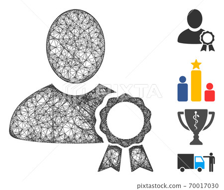 User Seal Stamp Web Vector Mesh Illustration - Stock Illustration ...