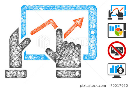 Mobile Monitoring Web Vector Mesh Illustration - Stock Illustration ...