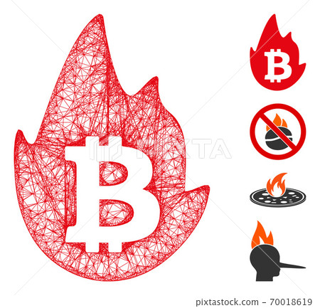 Hot Bitcoin Web Vector Mesh Illustration - Stock Illustration [70018619 ...