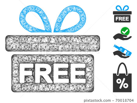 Free Gift Web Vector Mesh Illustration - Stock Illustration [70018704 ...