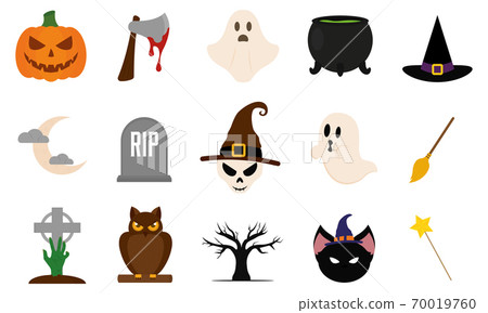 Isolated set scary objects - Stock Illustration [70019760] - PIXTA